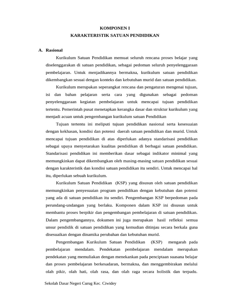 Kurikulum SDN Curug 2025 | PDF