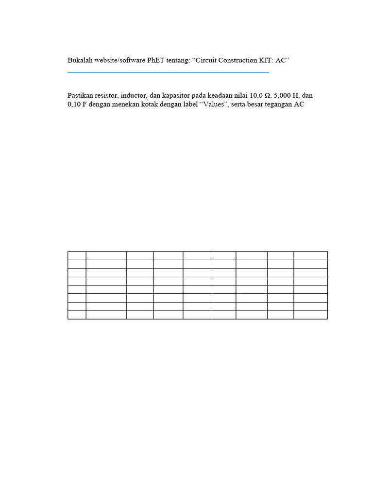 Percobaan PHET RLC AC Seri | PDF