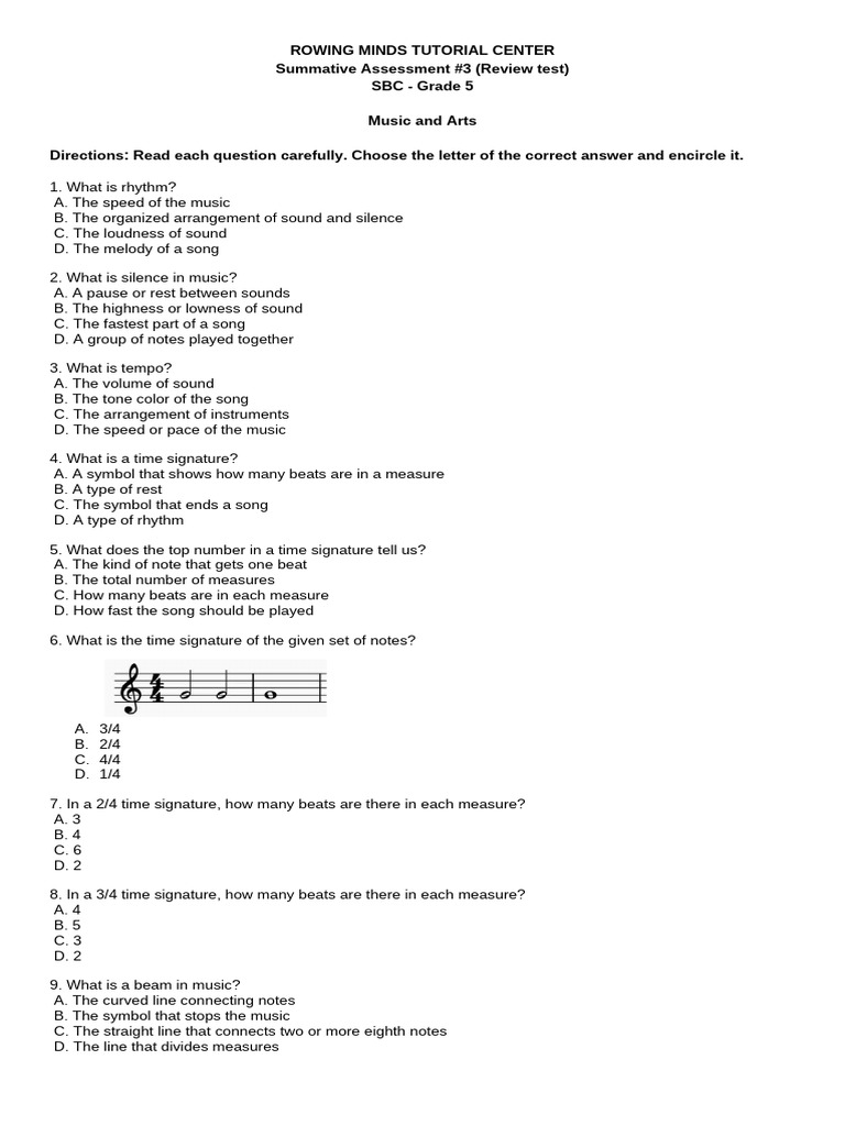 SBC g5 Sa#3 Music - Arts, Math, AP) | PDF | Musicology | Musical ...