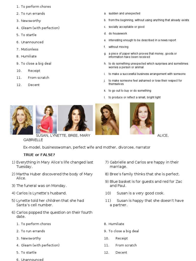 Desperate Housewives Season 1 Overview | PDF | Television Episodes ...