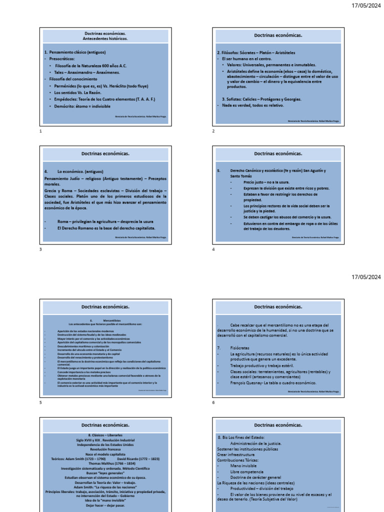 Doctrinas Económicas a lo Largo de la Historia | PDF | Historia del ...