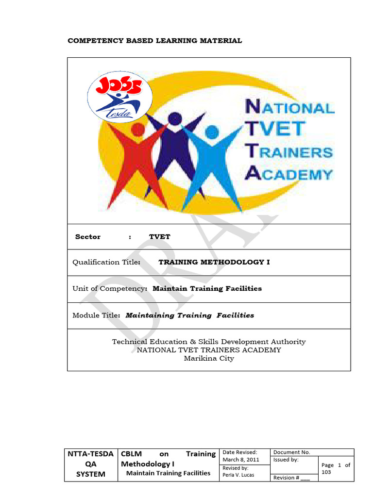 Maintain Training Facilities | PDF | Quality Assurance | Quality Management