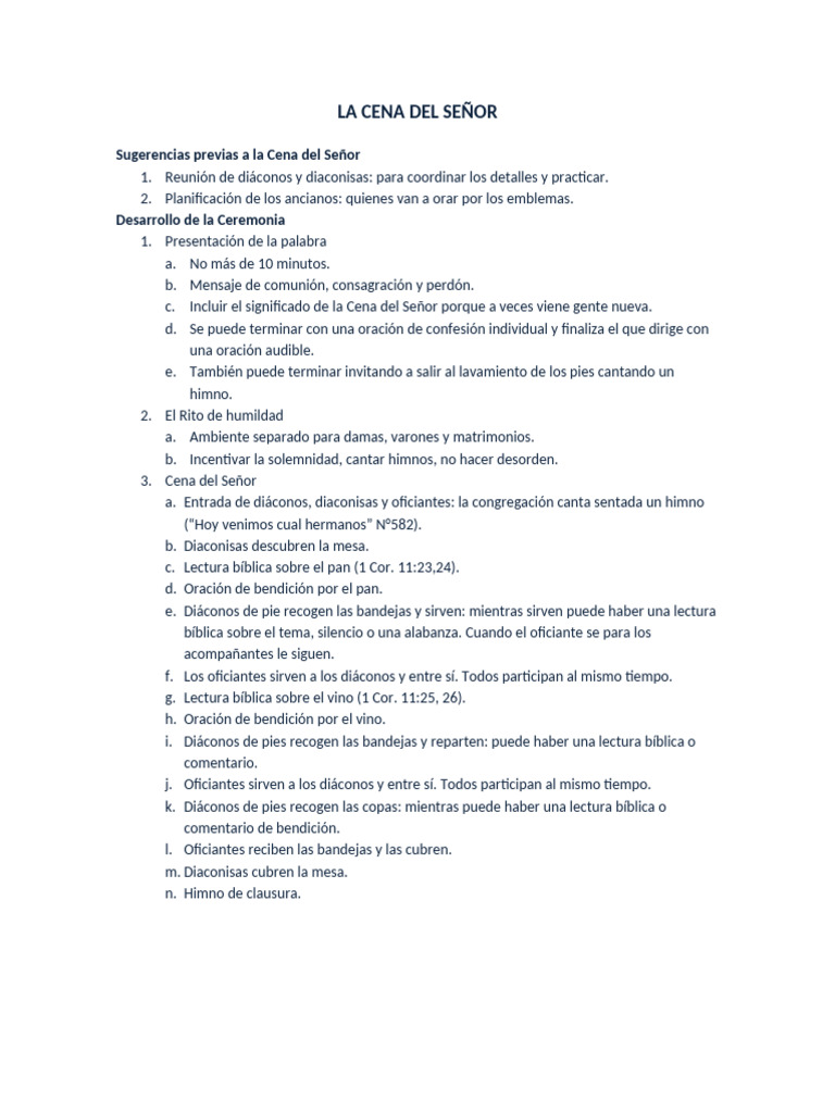 Guía para la Cena del Señor | PDF