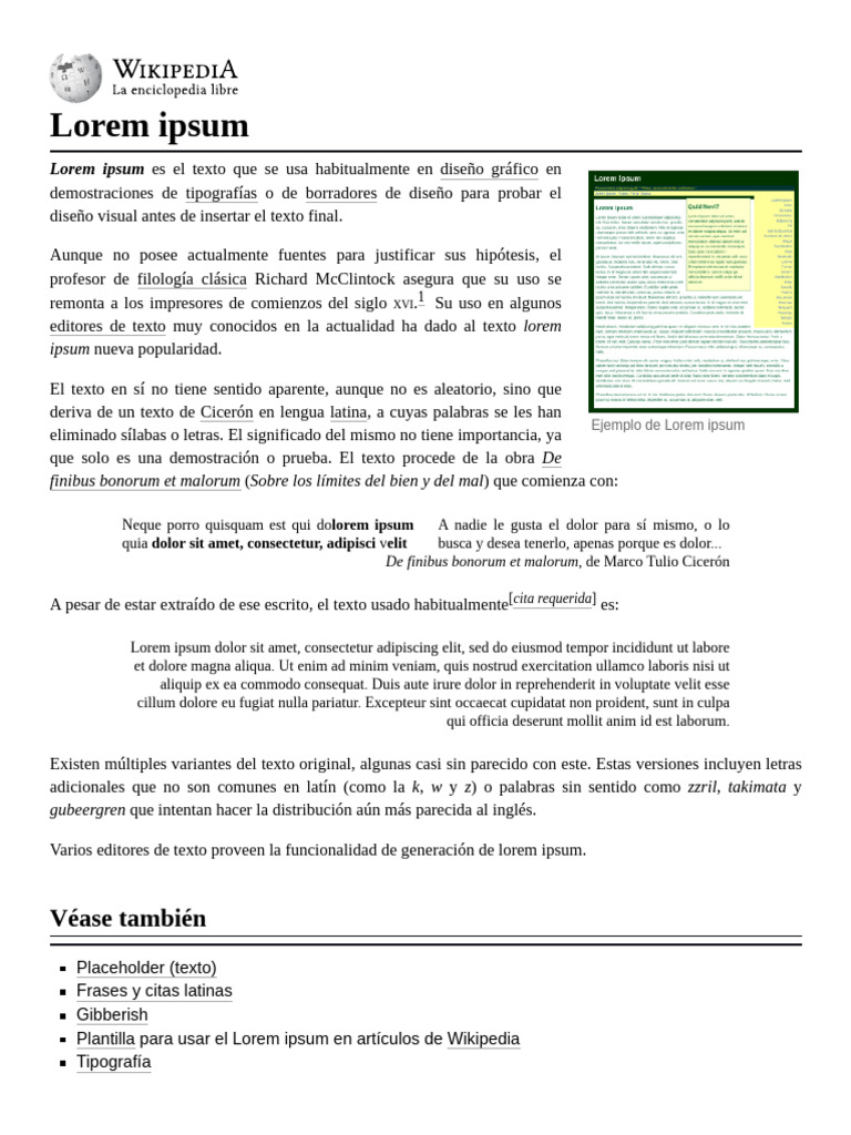 Historia y uso del texto Lorem Ipsum | PDF | Tullii