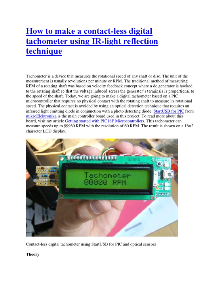 How To Make A Contact Less Tachometer (Lalit) | PDF | Pic ...