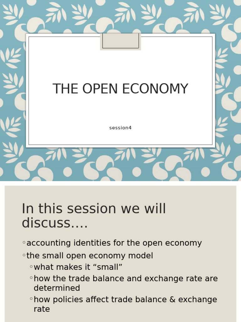 04 - The Open Economy | PDF | Balance Of Trade | Exports