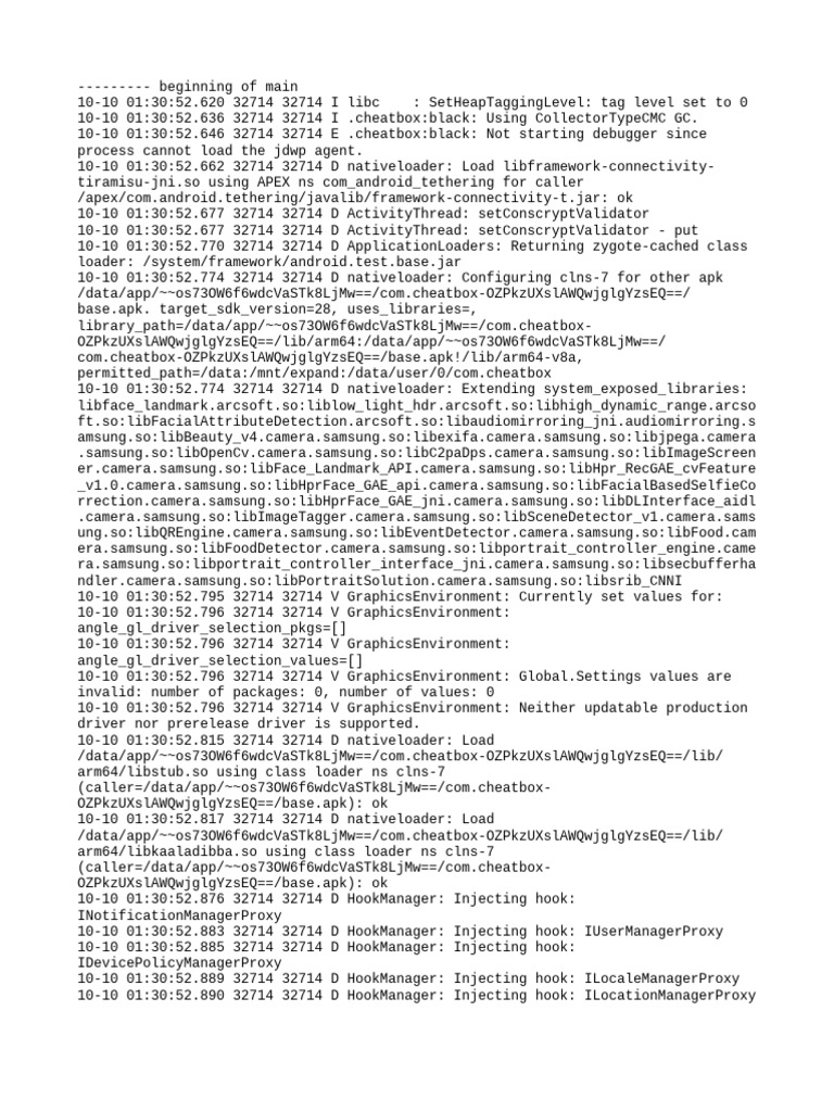 Com - Cheatbox Logcat | PDF | Computing | Software Development