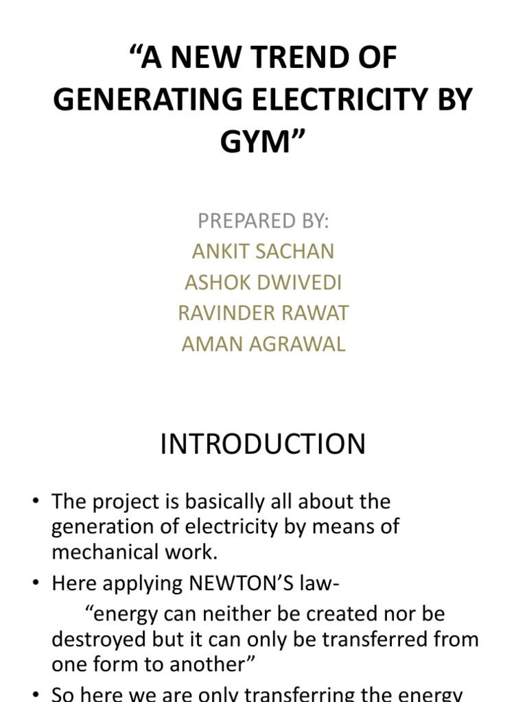 A Gym Electricity | Download Free PDF | Electric Generator | Electricity