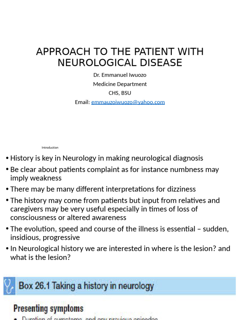 Approach To The Patient With Neurological Disease | PDF | Aphasia ...