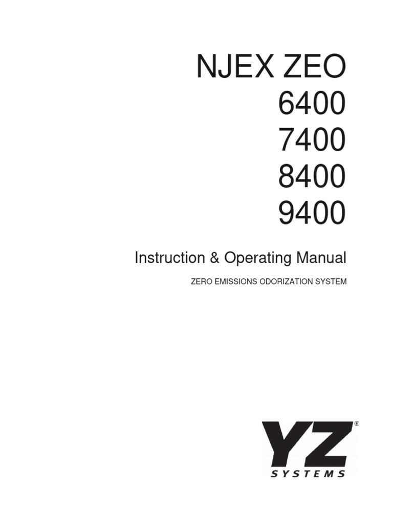 NJEX ZEO Odorization System Manual | PDF | Alternating Current | Pump