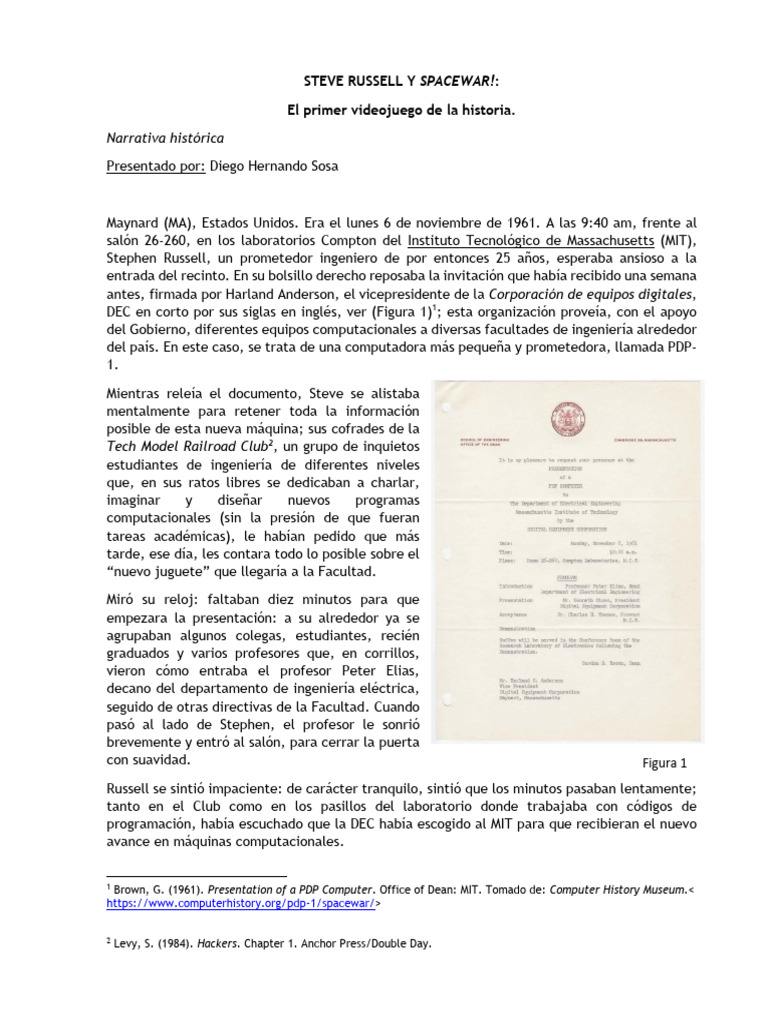 Steve Russell y el nacimiento de Spacewar | PDF | Informática