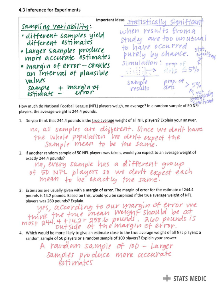 Notes - 4.3 KEY (Student) | PDF