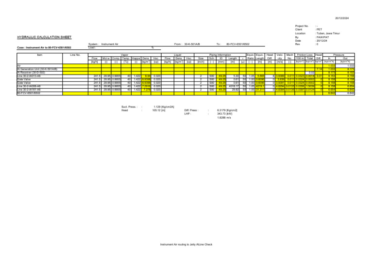 Instrument Air Routing To Jetty A | PDF | Hydraulics | Fluid Mechanics
