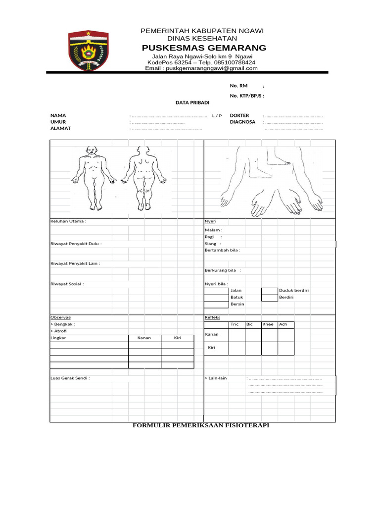 Form Pemeriksaan Fisioterapi | PDF