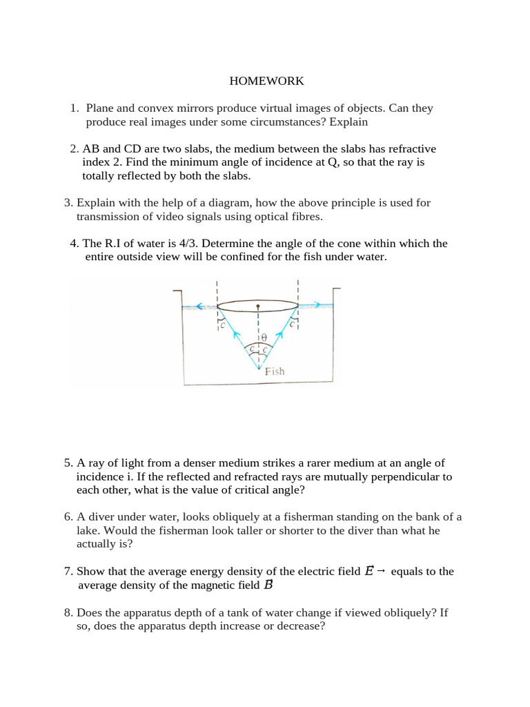 Ray Optics (HW) | PDF