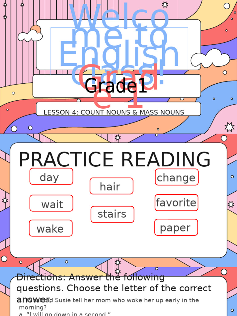 E1l4 Count and Mass Nouns | PDF