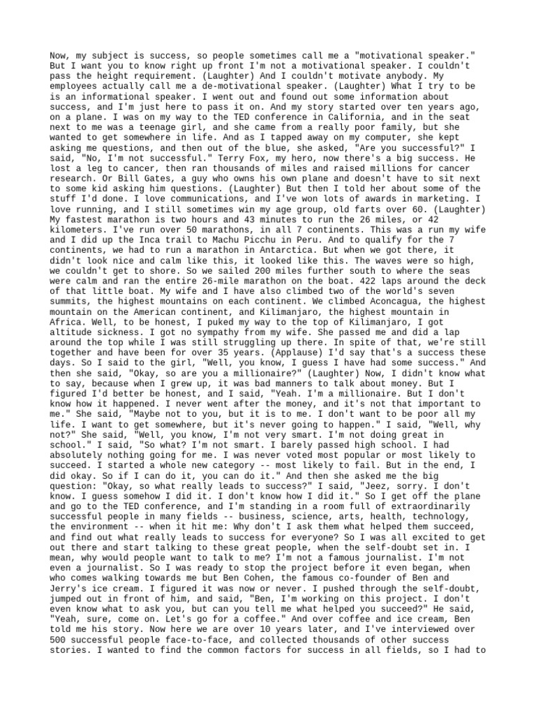 8 Traits of Successful People - Richard St. John-English | PDF