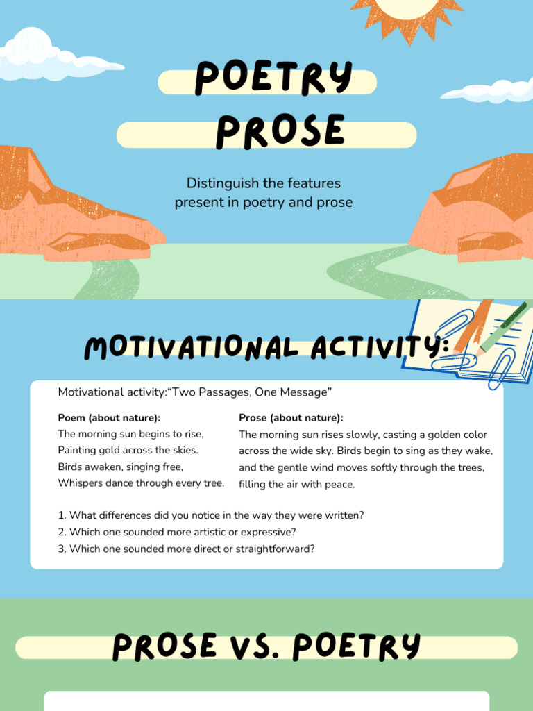 Poetry vs. Prose: Key Features Explained | PDF | Poetry | Narration