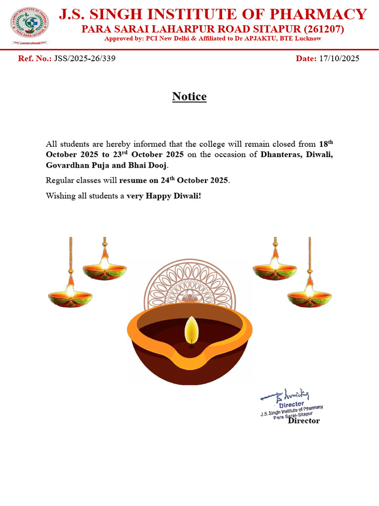 Notice Diwali | PDF