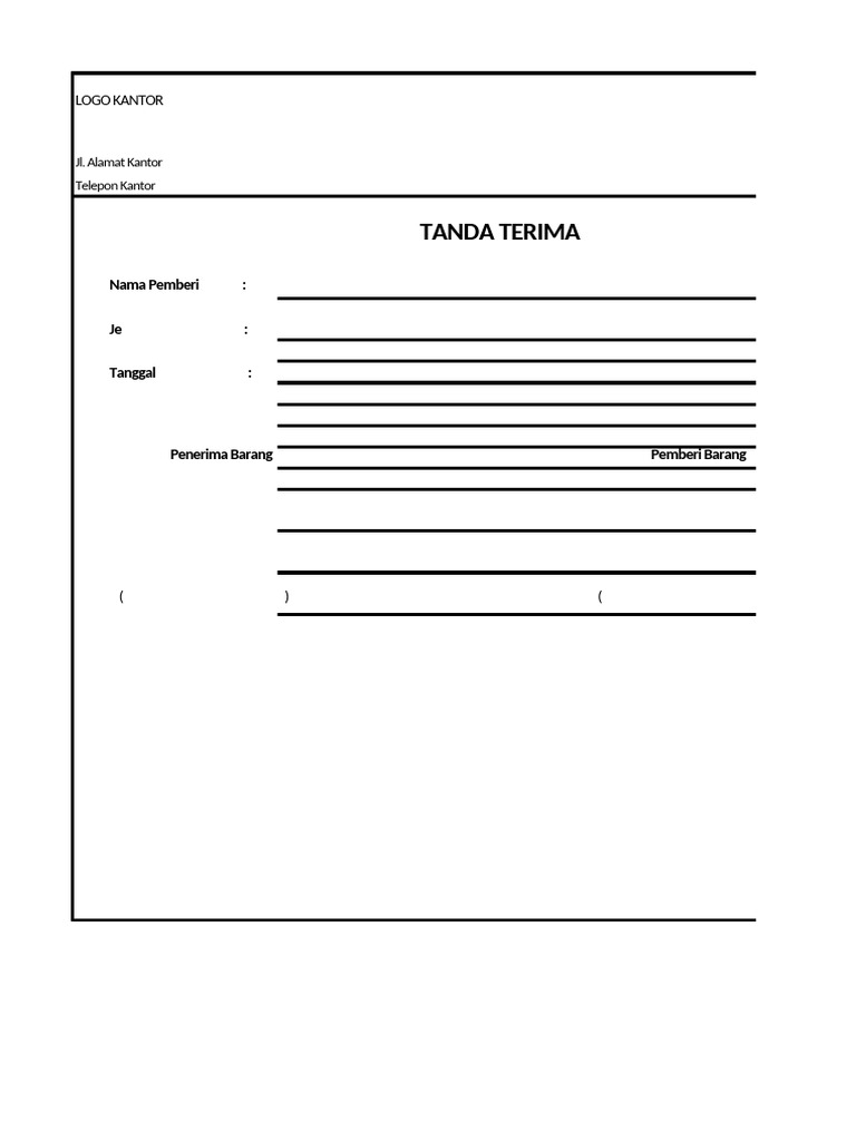 Form Tanda Terima | PDF