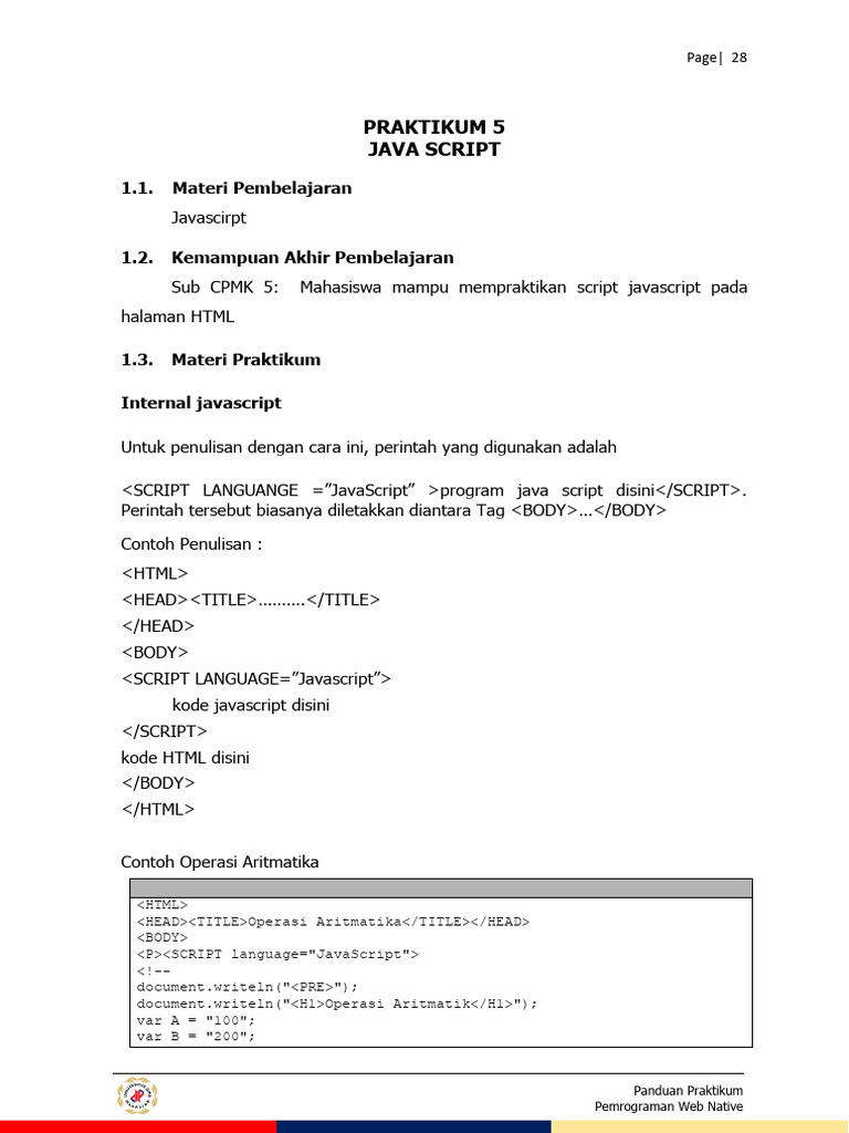Materi Prak Pemrograman Web Native P6 | PDF