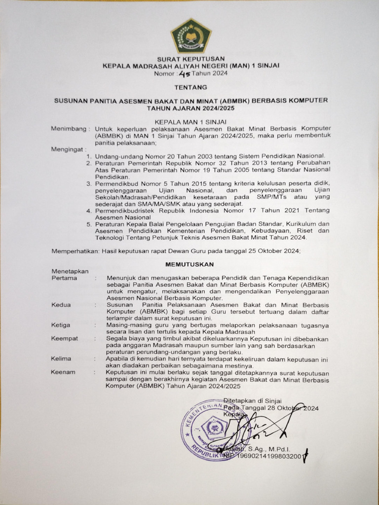 SK Panitia ABM 2024 | PDF