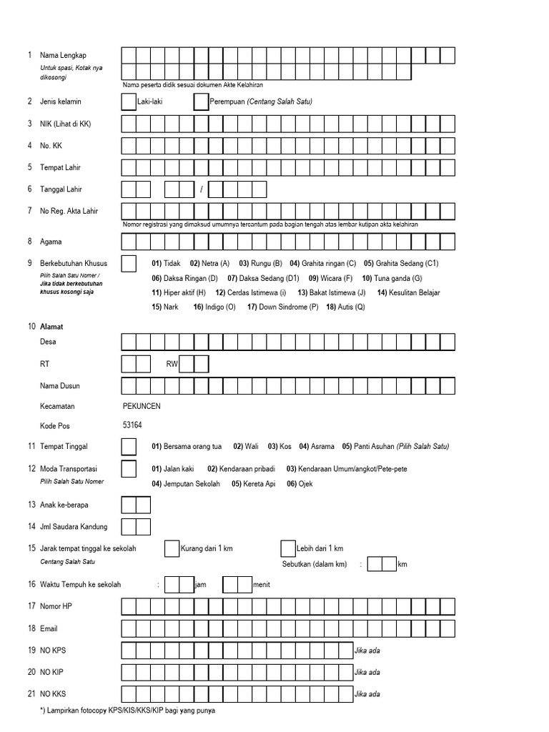 FORMULIR PPDB | PDF