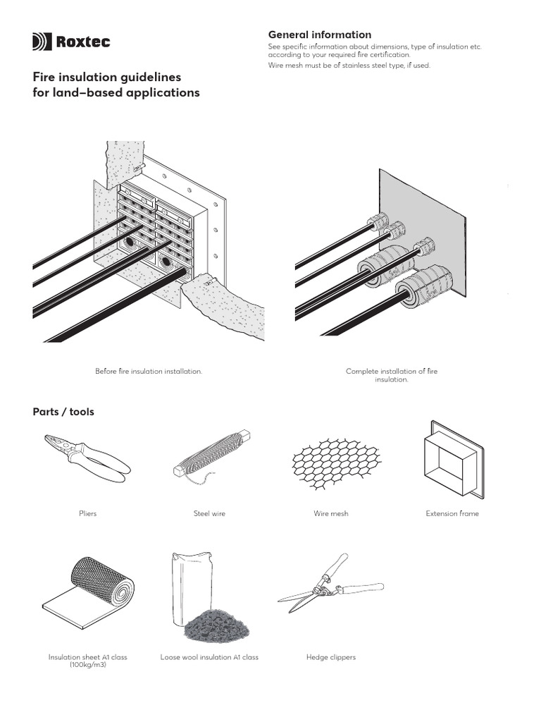 B Roxtec Fire Insulation Guidelines en Print | PDF | Wire | Pipe (Fluid ...