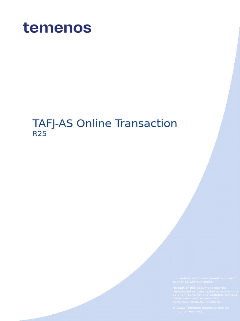 TAFJ-AS Online Transaction Guide | PDF | Java Specification Requests ...
