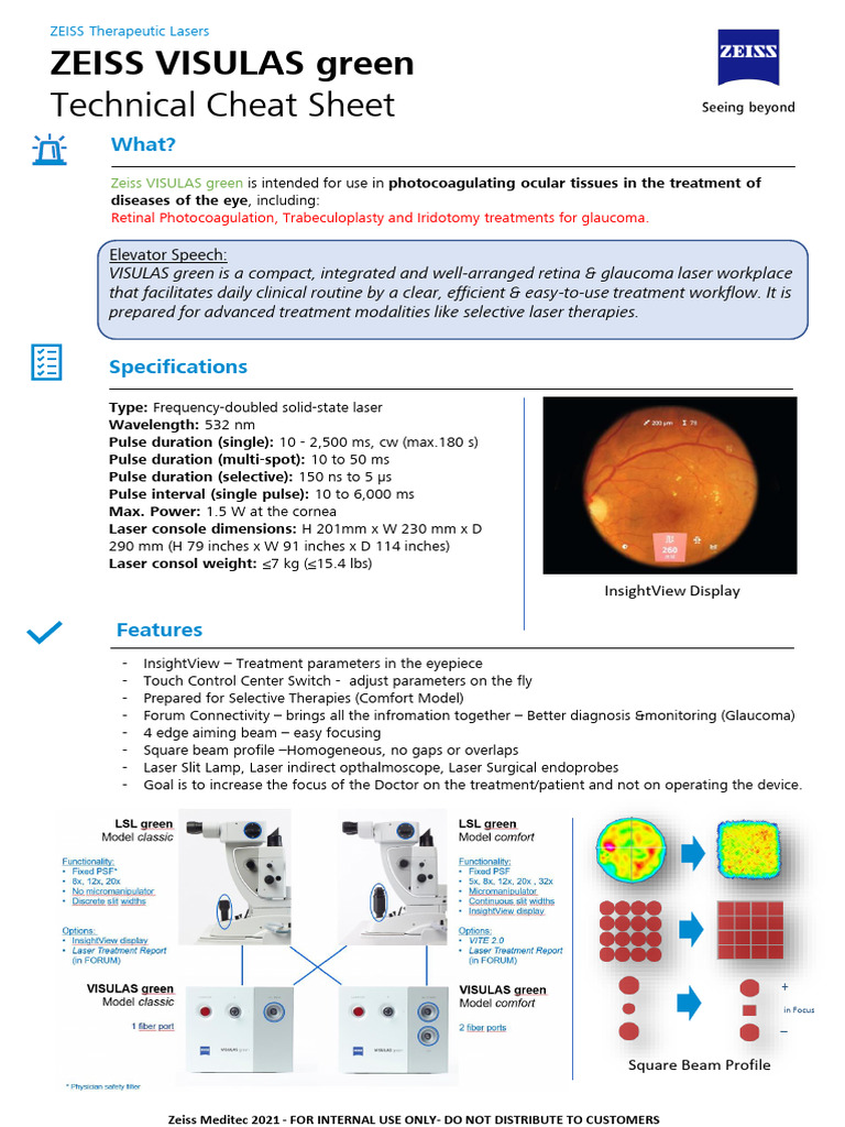de-INT 31 500 0101I VISULAS Green Cheat Sheet Set | PDF | Laser | Glaucoma
