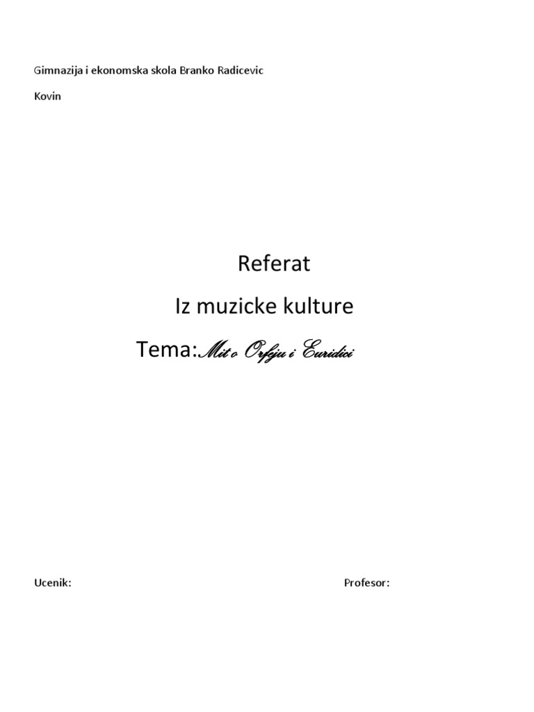 Mit o Edipu I Euridici | PDF