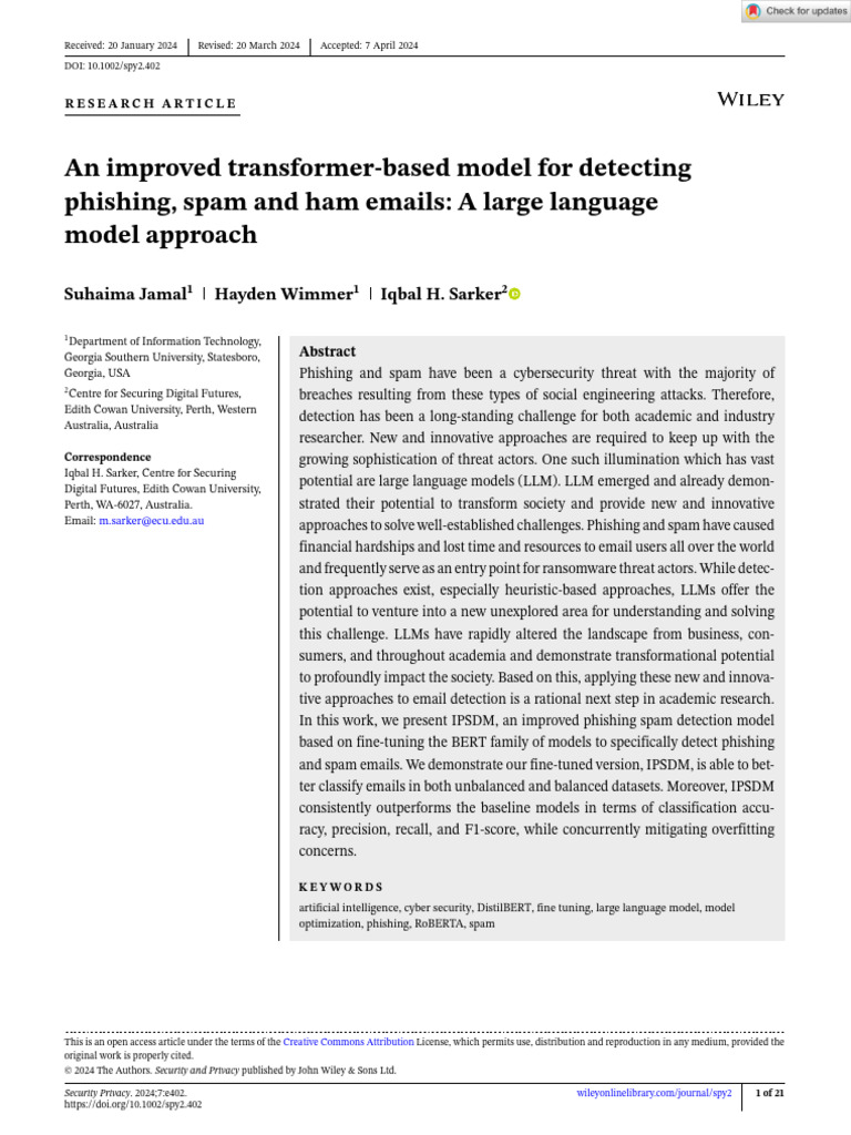 Improved Model for Phishing Detection | PDF | Sensitivity And ...