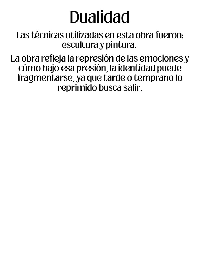 Dualidad: Escultura y Pintura Emocional | PDF