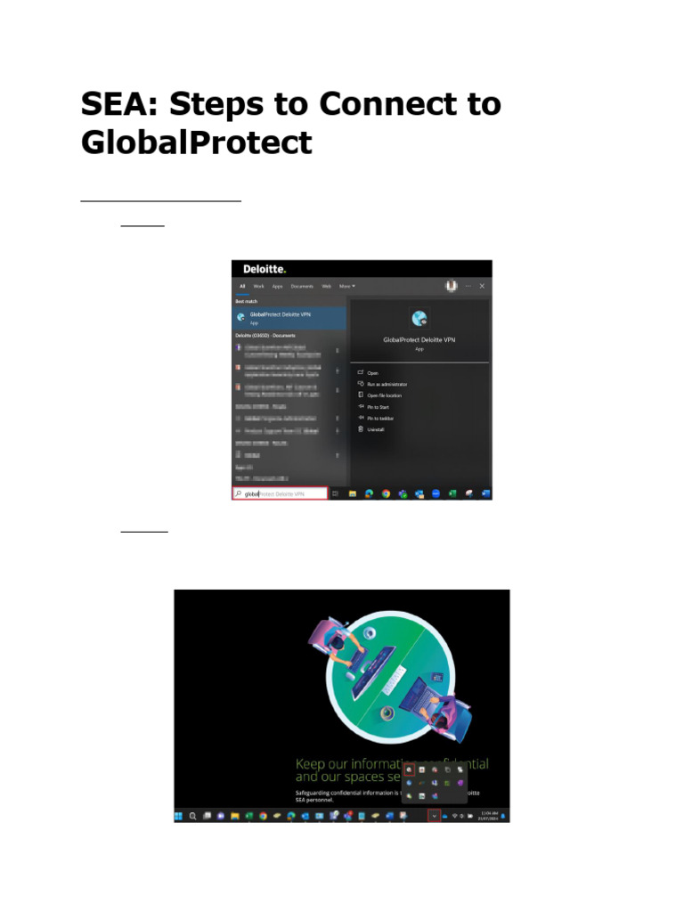 Guideline How To Connect GlobalProtect Deloitte VPN 1.1 | PDF ...
