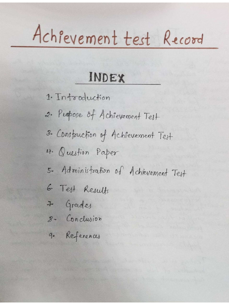 Achievement and Diagnostic Test | PDF