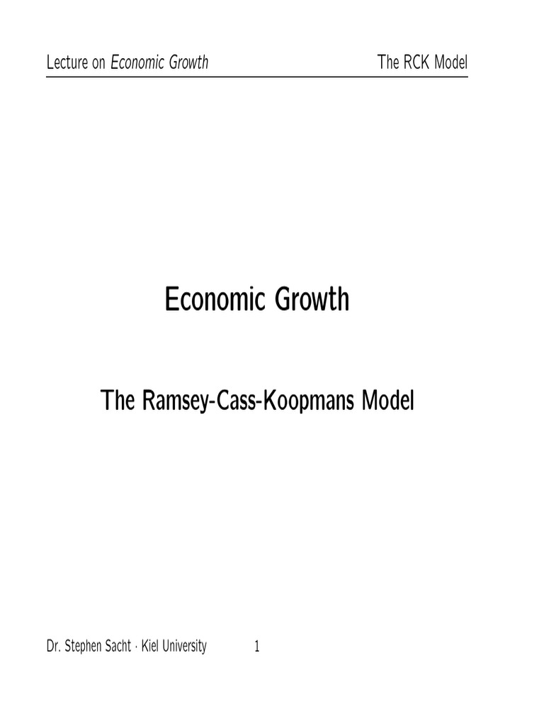 RCK Model of Economic Growth Lecture | PDF | Stability Theory ...