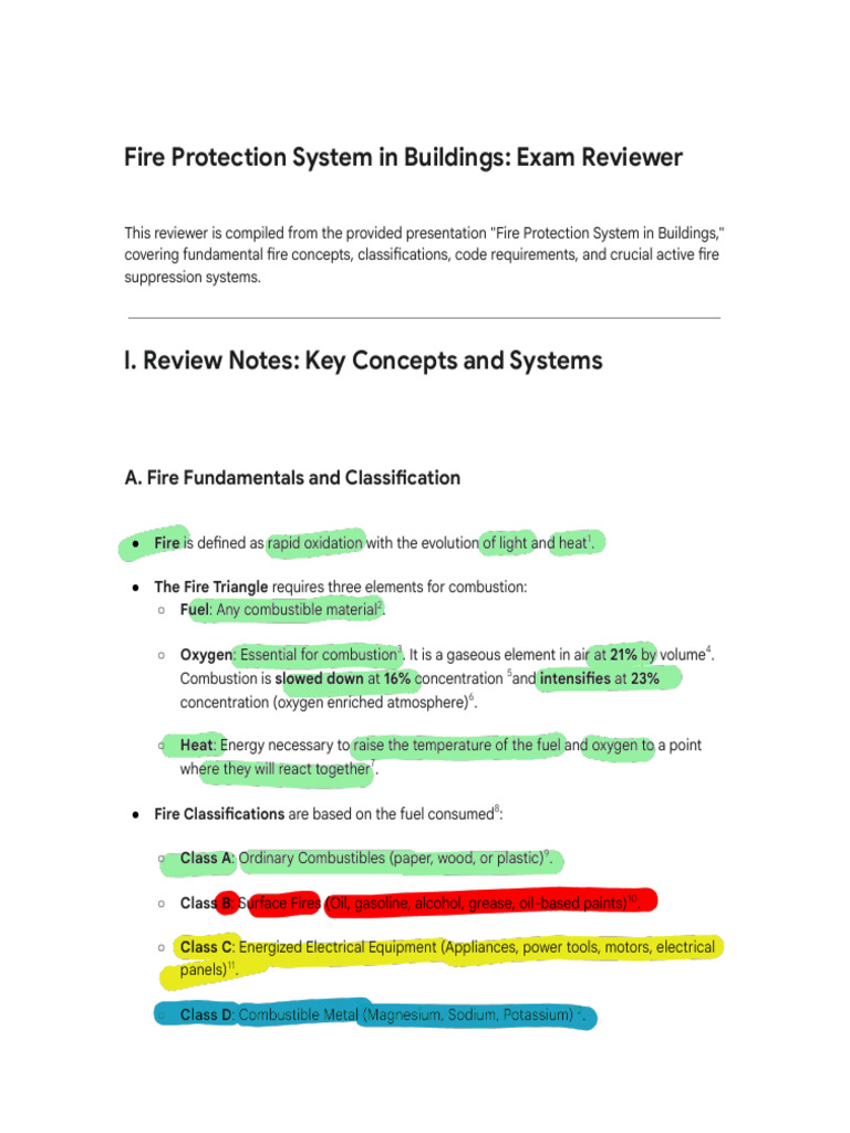 Fire Protection System Exam Review Guide | PDF | Fire Sprinkler System ...