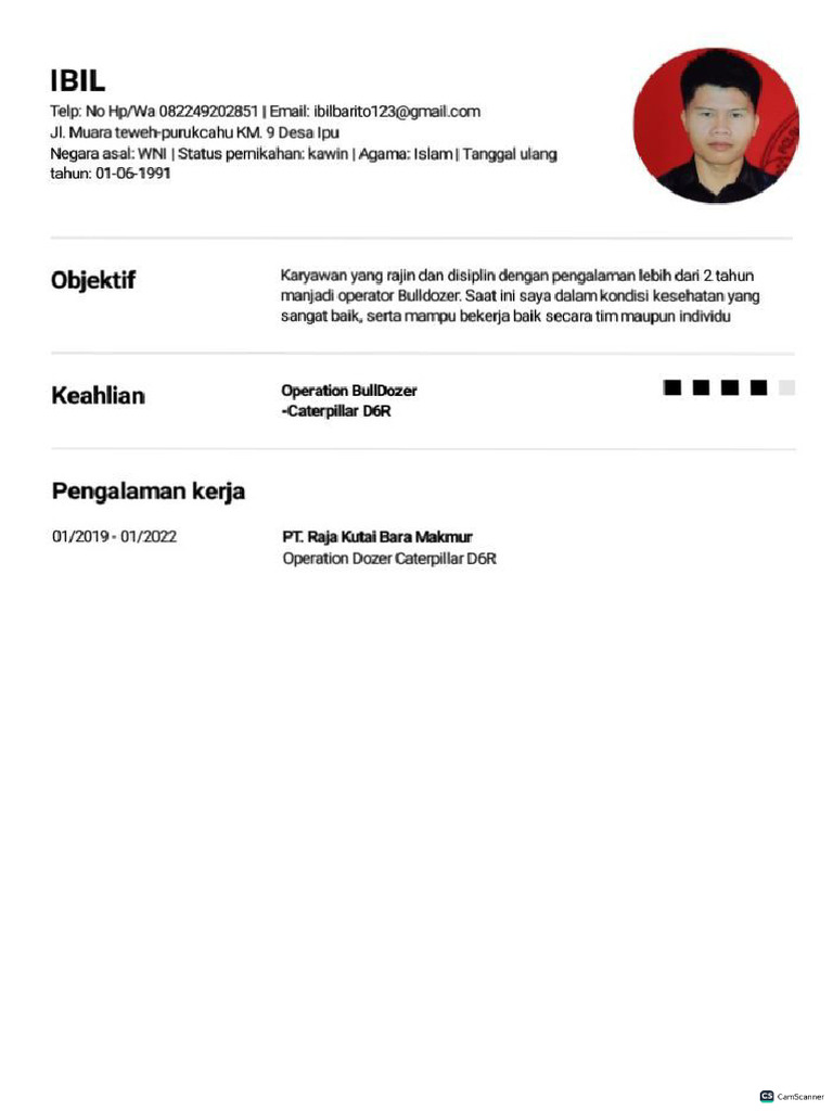 CV Terbaru Ibil | PDF