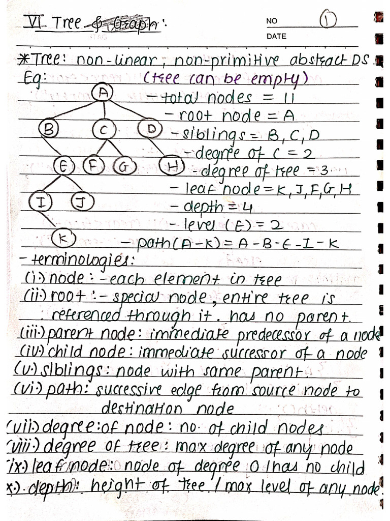 Unit 6 - Tree Short Notes | PDF
