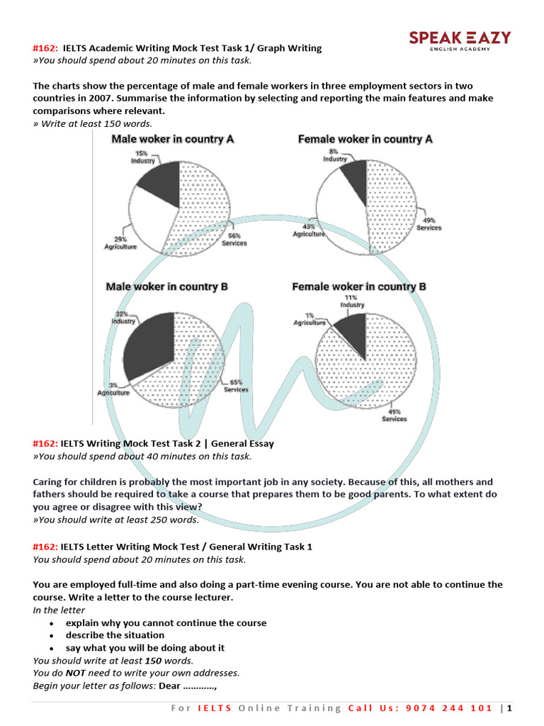 #162 IELTS Writing Mock Test With Model Answers | PDF | Parenting ...