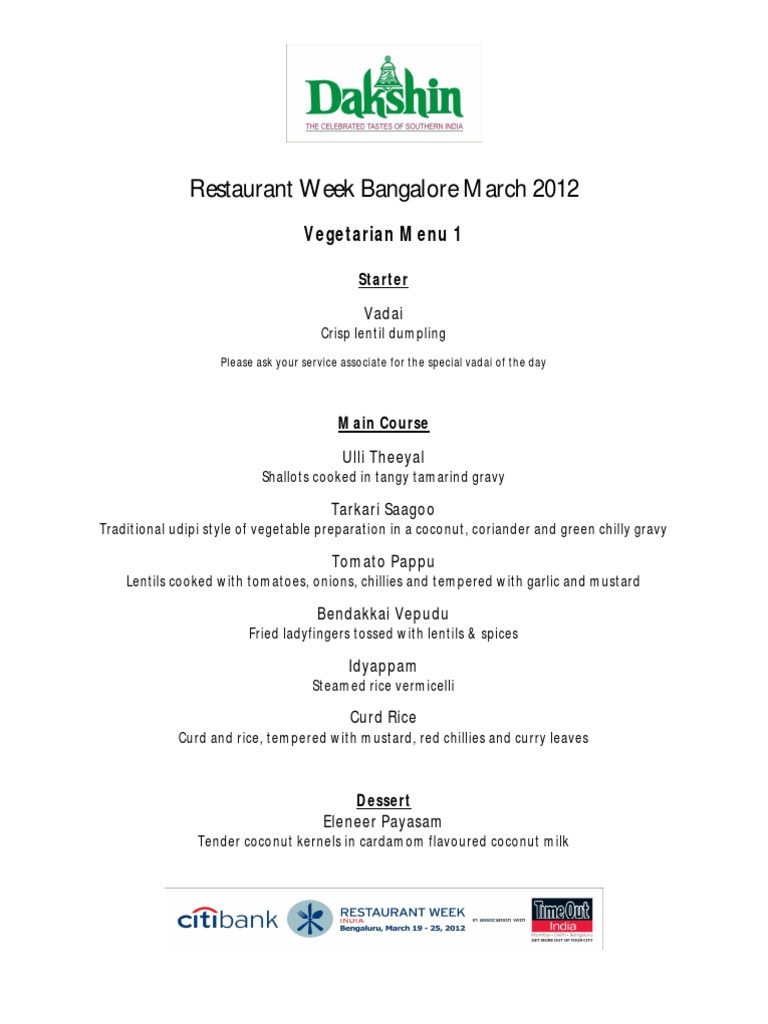 Dakshin Menu | Download Free PDF | Curry | Cuisine