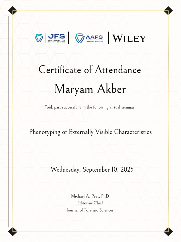 Certi Cate of Attendance: Maryam Akber | PDF