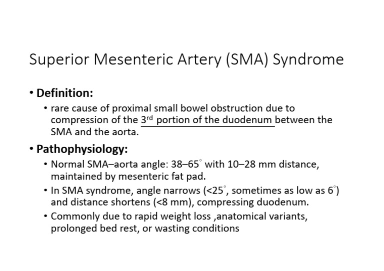 Superior Mesenteric Artery (SMA) Syndrome: Definition | PDF