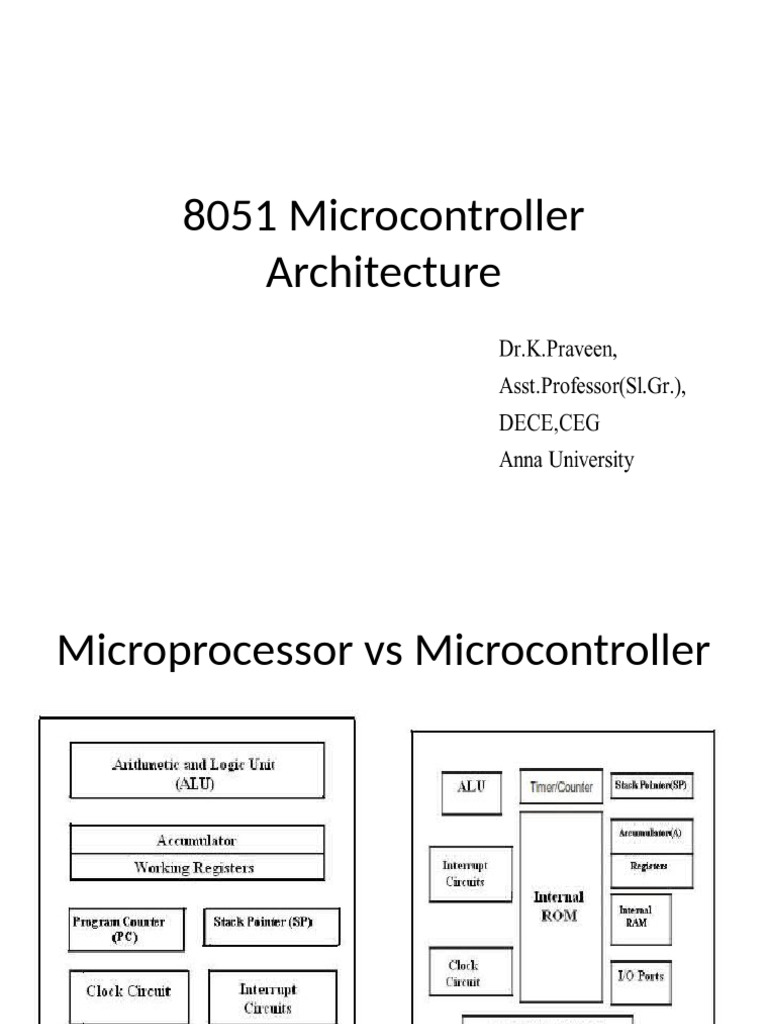 8051 Microcontroller Architecture | PDF