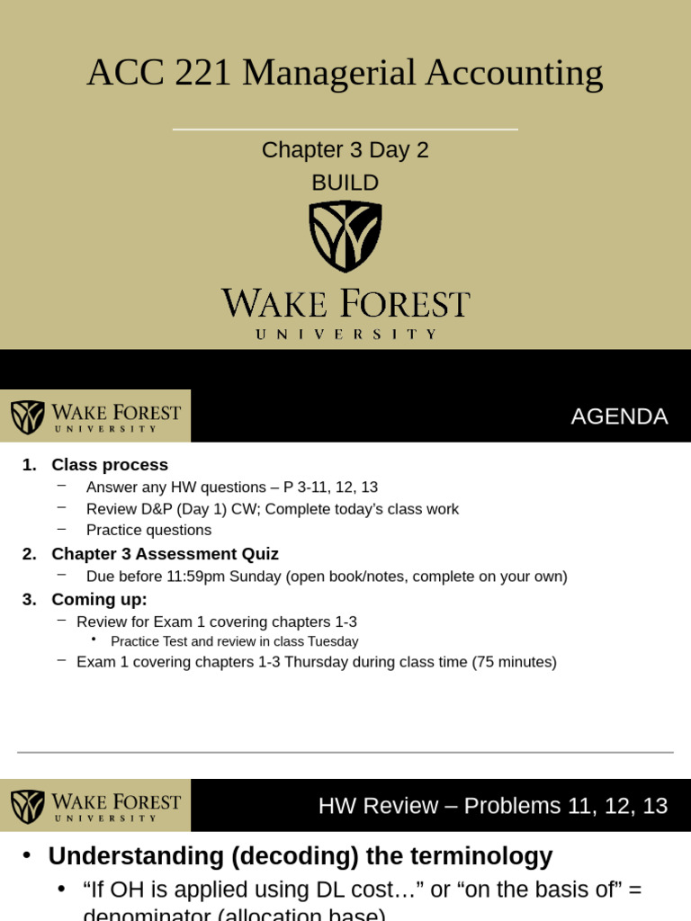 ACC 221 Chapter 3 Day 2 Build Fall 2025 TR | PDF | Cost Of Goods Sold ...