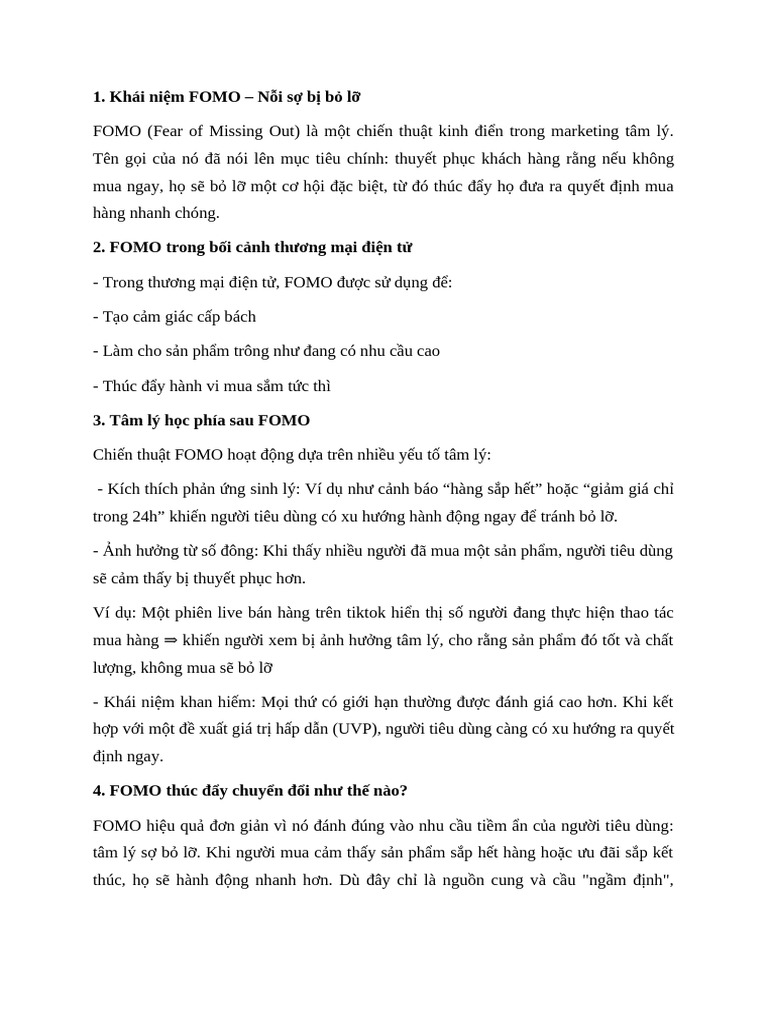 FOMO | PDF