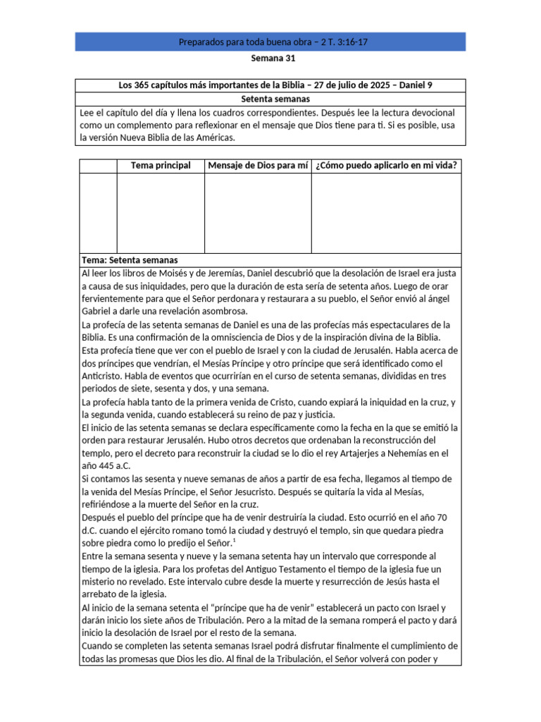 Profecía de las Setenta Semanas en Daniel | PDF | Pecado | Mesías