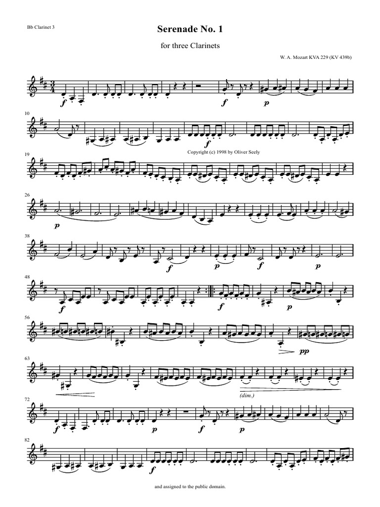 Mozart's Serenade for Three Clarinets | PDF | Classical Music