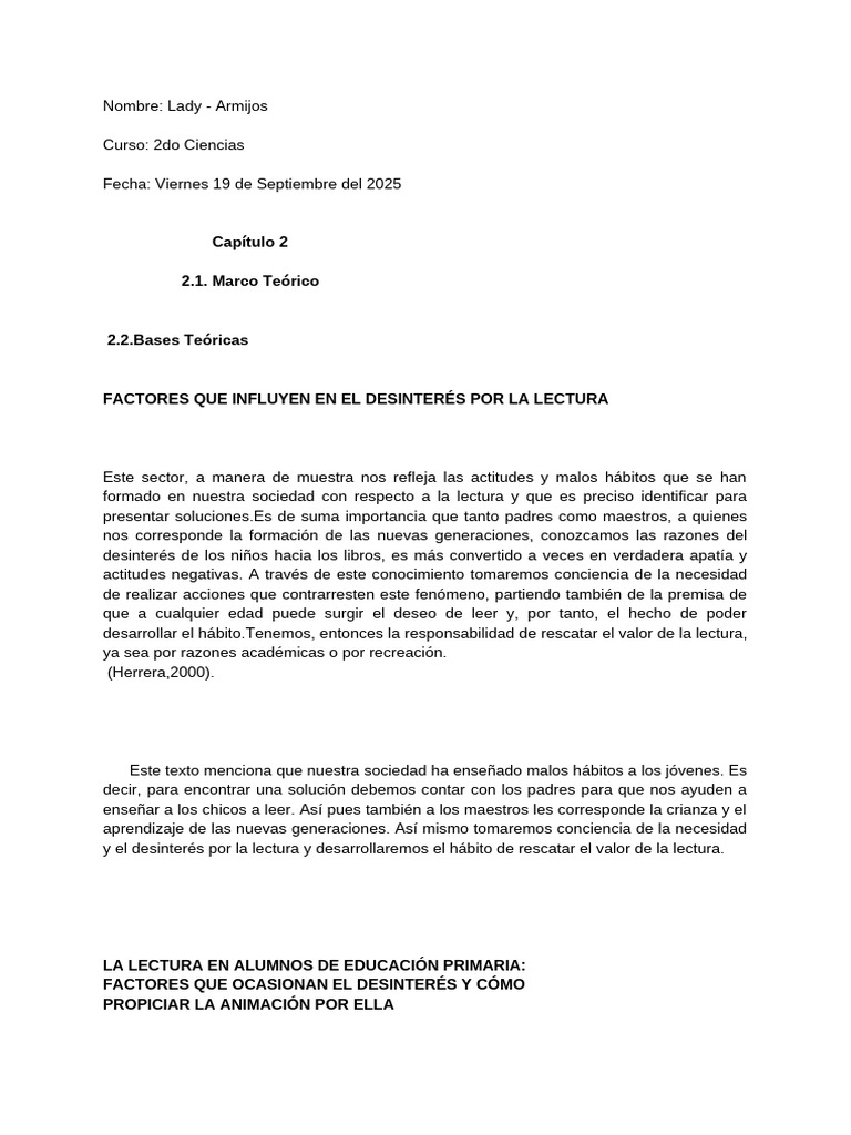 CAPITULO 2 Documento Sin Título (LADY) | PDF | Comprensión lectora ...