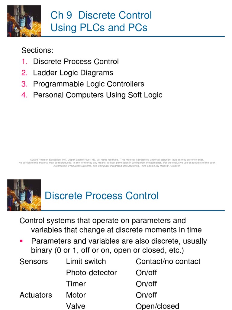 CH 9 - Discrete Control Using PLC's and PC's | PDF | Programmable Logic ...
